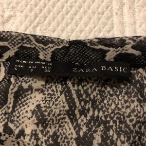 Zara | Tops | Zara Basics Snake Skin Hilow Tie Neck Top Small | Poshmark
